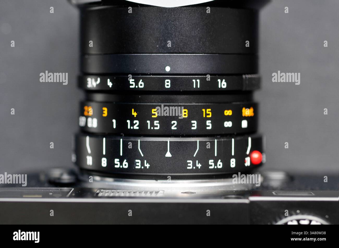 Close-up of a Classic Camera Lens with Detailed Markings Stock Photo ...