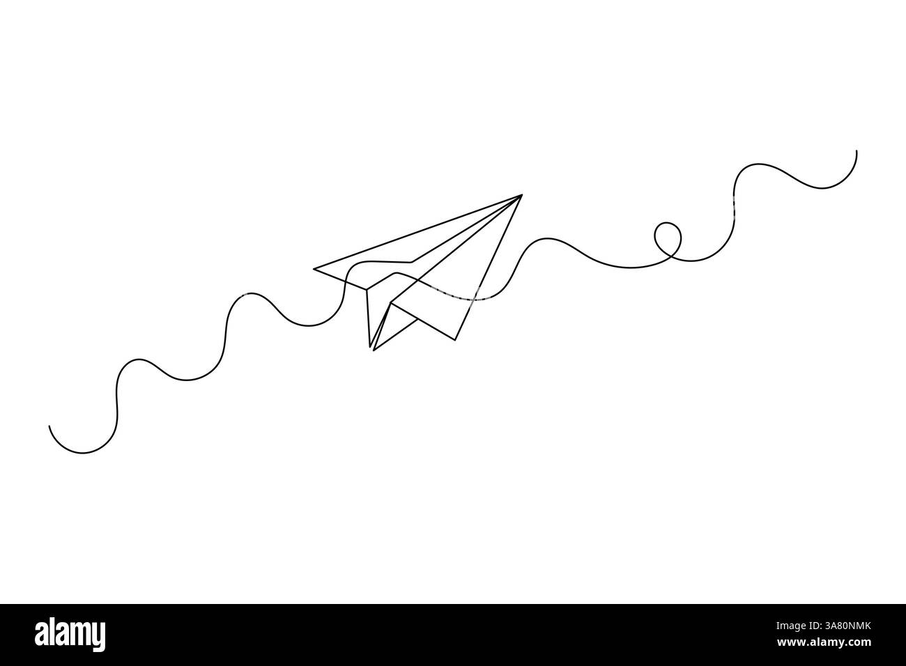 Paper plane continuous single line art and isolated outline vector design Stock Vector Image ...