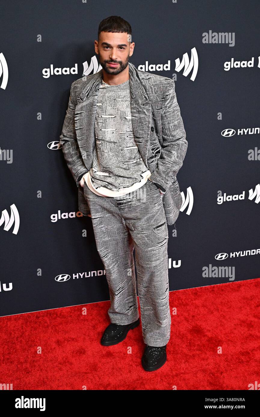 Johnny Sibilly arriving at the 36th Annual GLAAD Media Awards held at ...