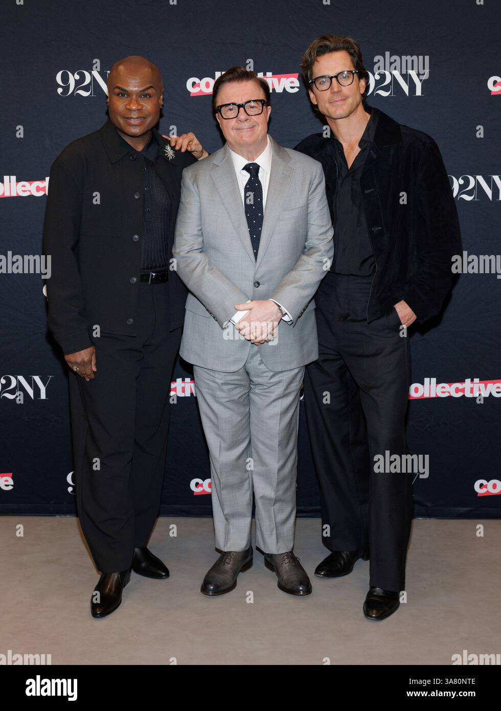 Nathan Lee Graham, from left, Nathan Lane, and Matt Bomer pose ...