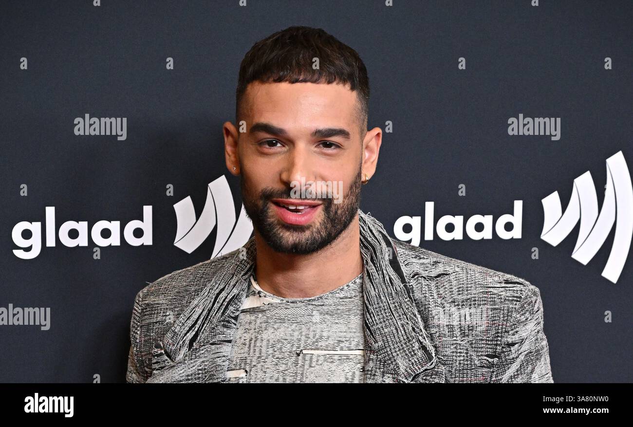 Johnny Sibilly arriving at the 36th Annual GLAAD Media Awards held at ...