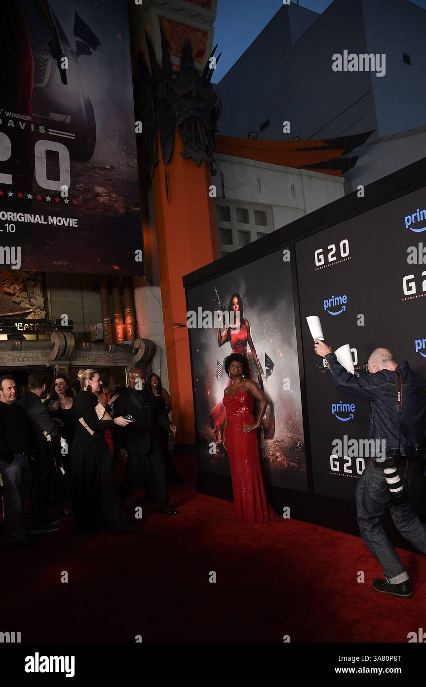 Viola Davis arrives at the premiere of "G20" on Thursday, March 27 ...