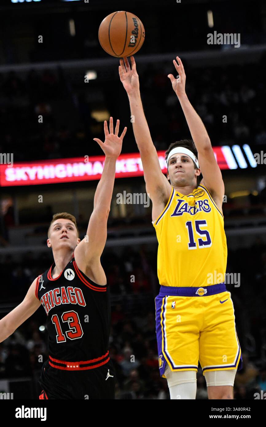 Los Angeles Lakers' Austin Reaves (15) goes up for a shot against ...