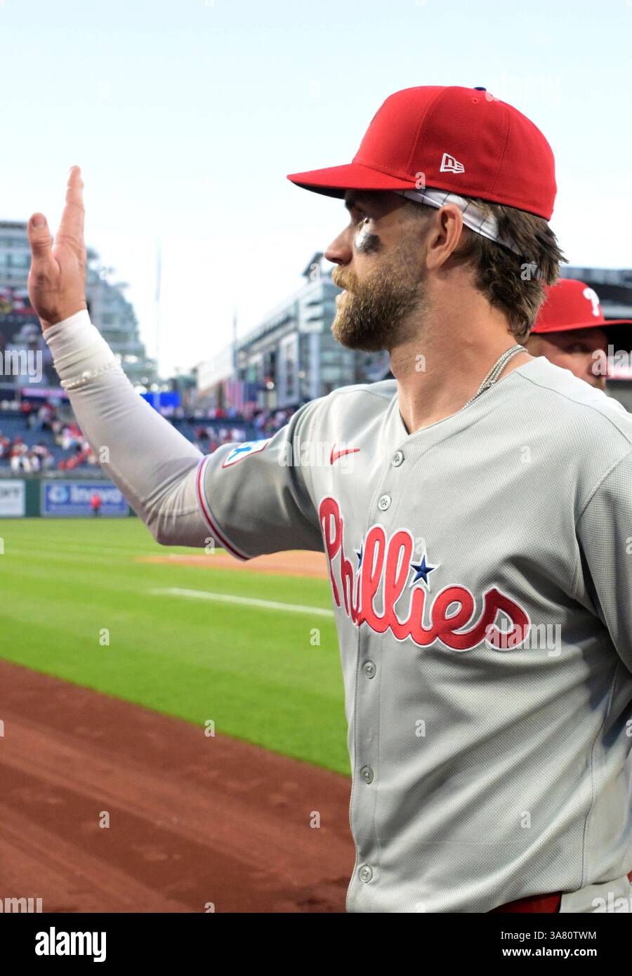 WASHINGTON, DC - MARCH 27: Philadelphia Phillies first baseman Bryce ...