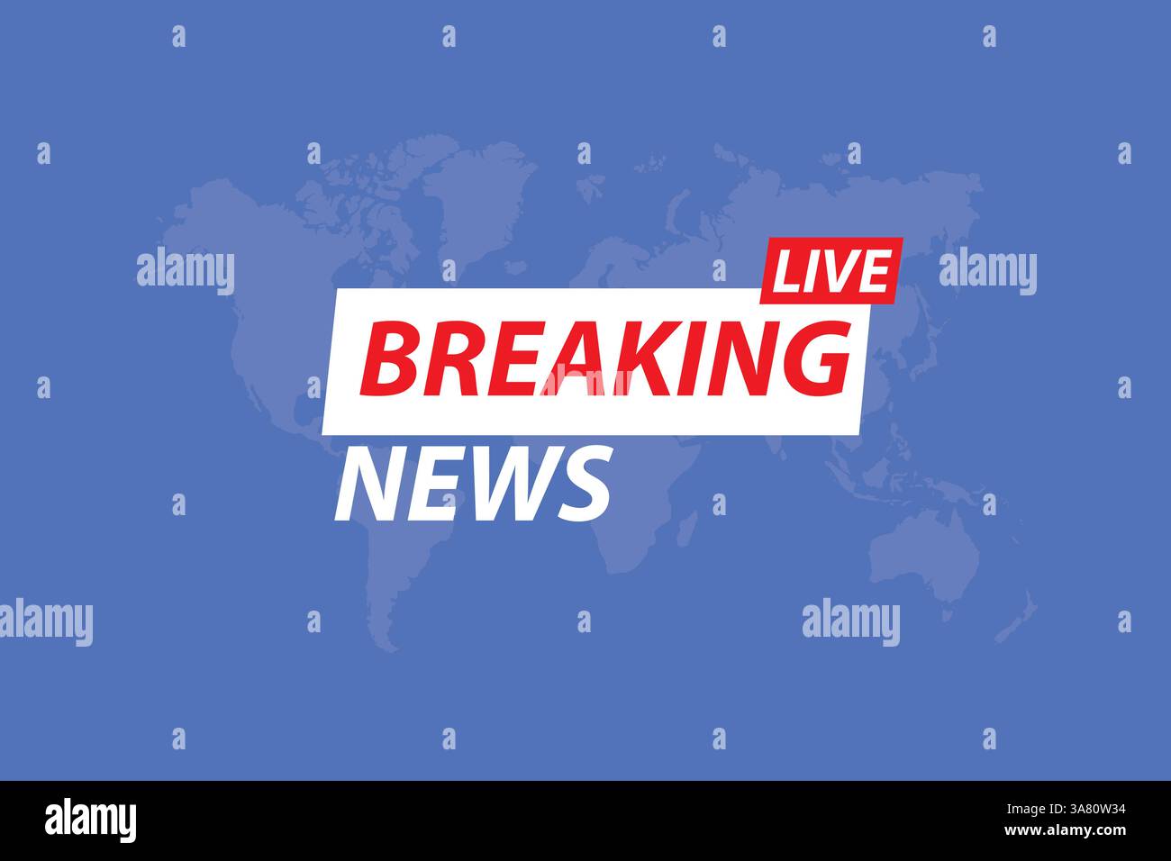 Breaking News Live on World Map Background. News background. Vector ...