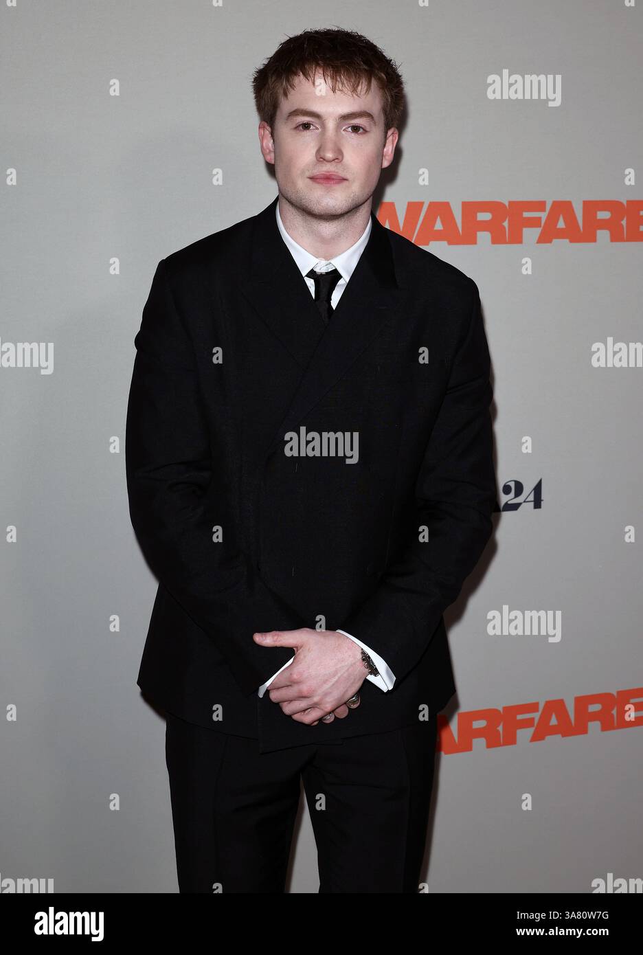 Kit Connor arrives at The Los Angeles Red Carpet Premiere of WARFARE ...