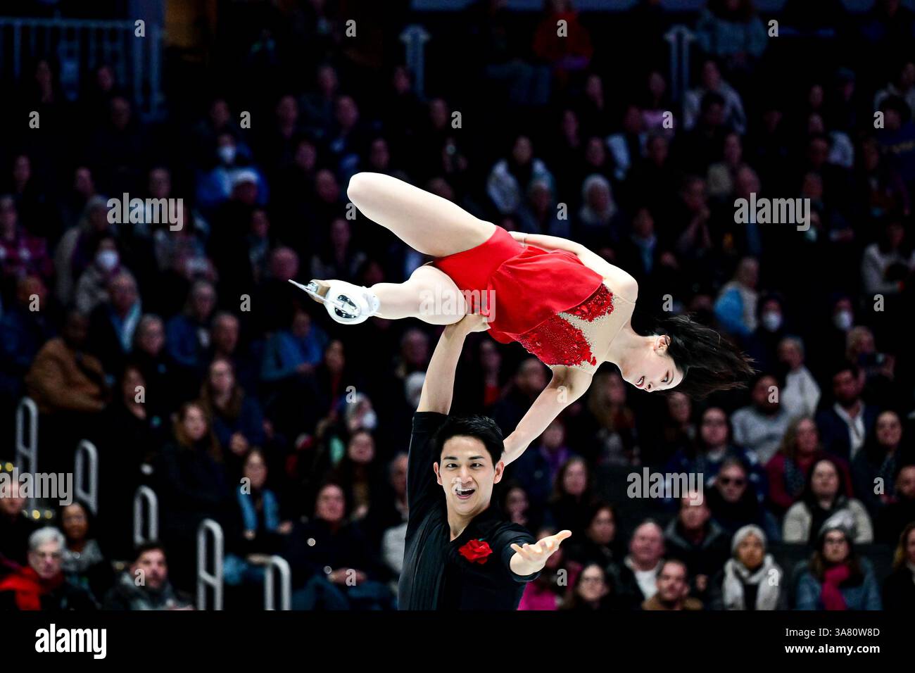 Riku MIURA & Ryuichi KIHARA (JPN), during Pairs Free Skating, at the ...