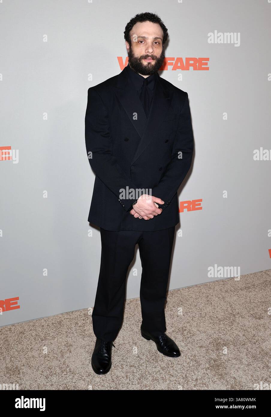 Cosmo Jarvis arrives at The Los Angeles Red Carpet Premiere of WARFARE ...