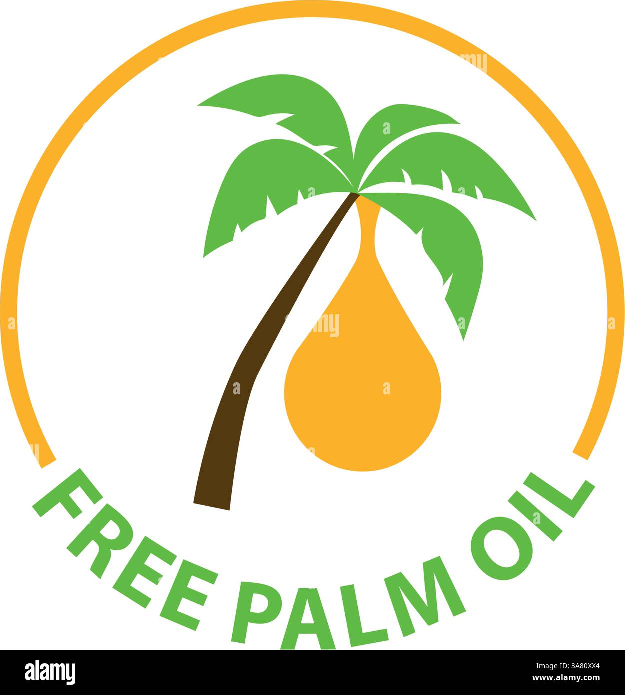 Palm Oil Free symbol. Organic food without saturated fats. Vector stock ...