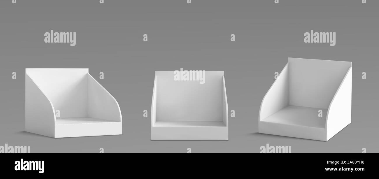 White cardboard point of sale display stands - countertop holders in ...