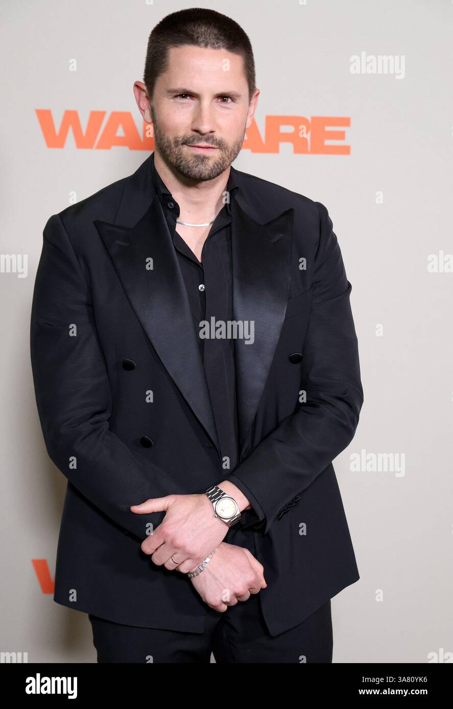 Evan Holtzman at the Los Angeles premiere of A24's 'Warfare' held at ...