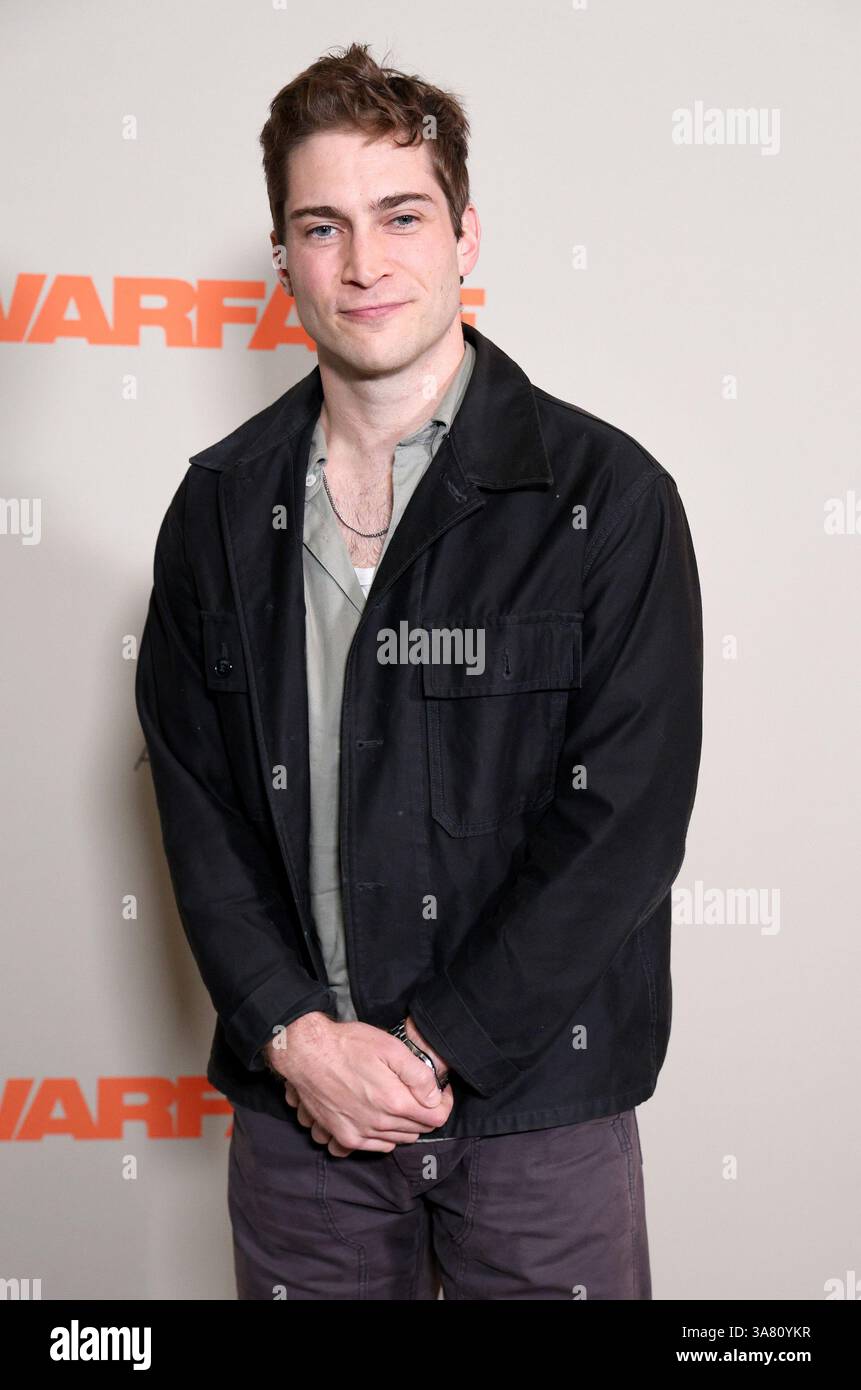 James Morosini at the Los Angeles premiere of A24's 'Warfare' held at ...