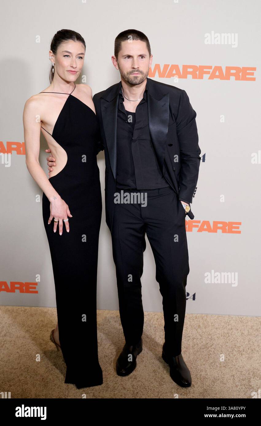 Evan Holtzman and Velia De Iuliis at the Los Angeles premiere of A24's ...