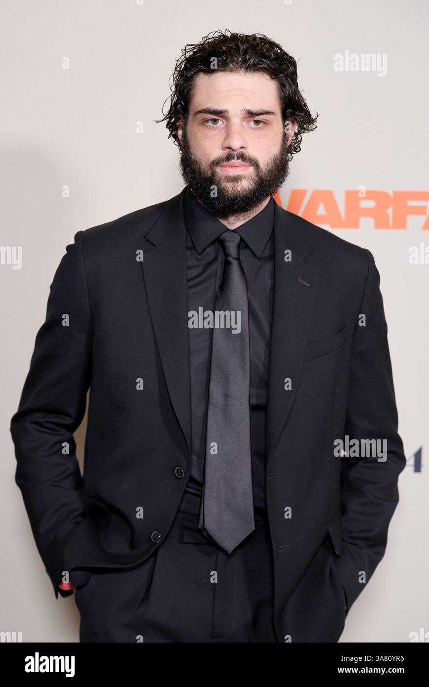 Noah Centineo at the Los Angeles premiere of A24's 'Warfare' held at ...