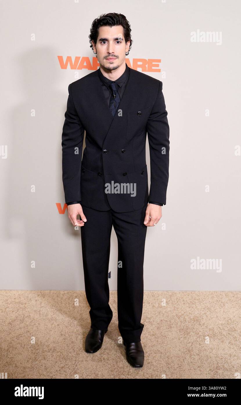 Henry Zaga at the Los Angeles premiere of A24's 'Warfare' held at the ...