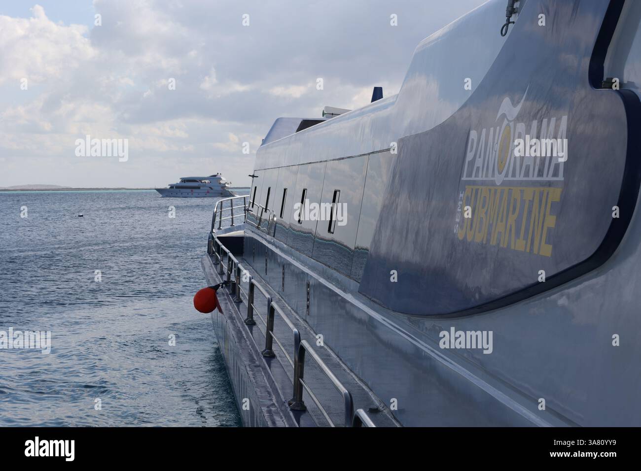 tourist submarine semi-submarine for sea trips with a yacht in the ...