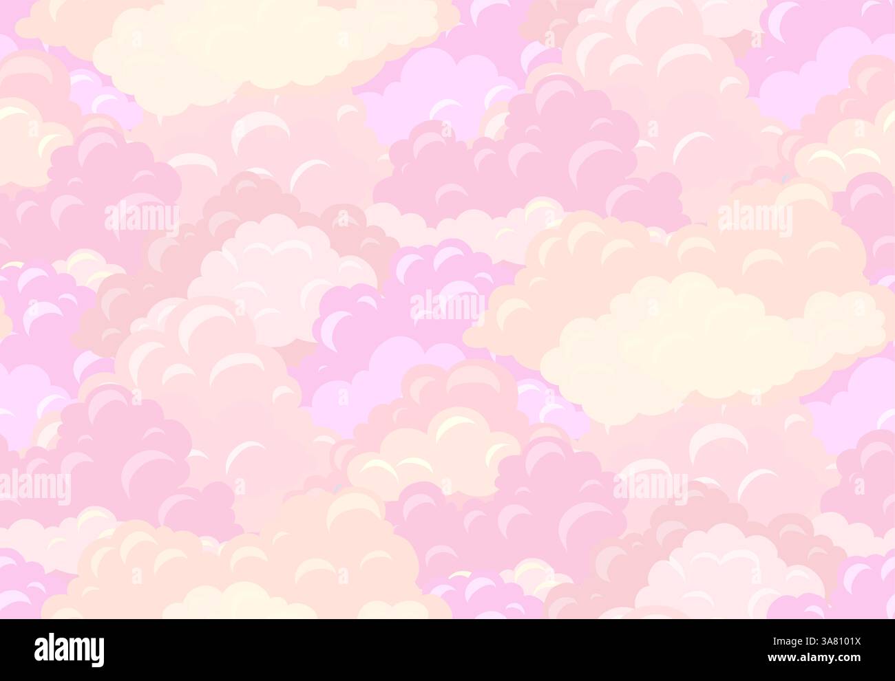 Vector child texture with cartoon pink thunderclouds. Texture of ...