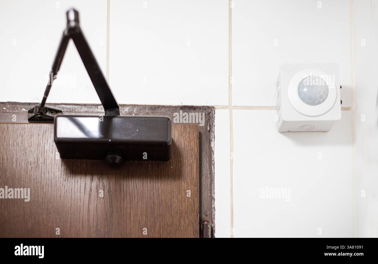 surveillance camera in a cafe in the toilet room Stock Photo - Alamy