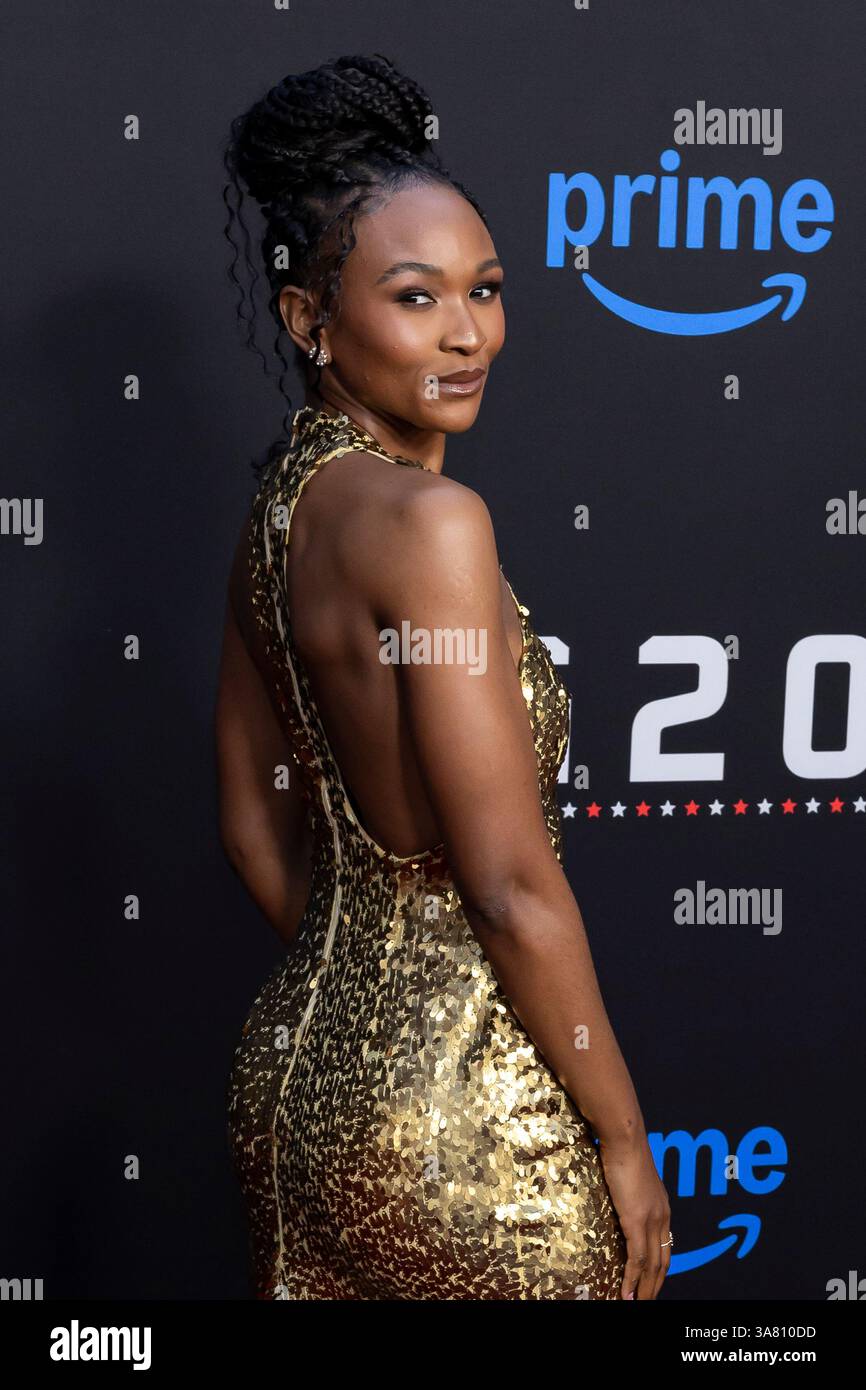 Noxolo Dlamini attends the arrivals of the Amazon MGM Studios “G20” World Premiere at the TCL ...
