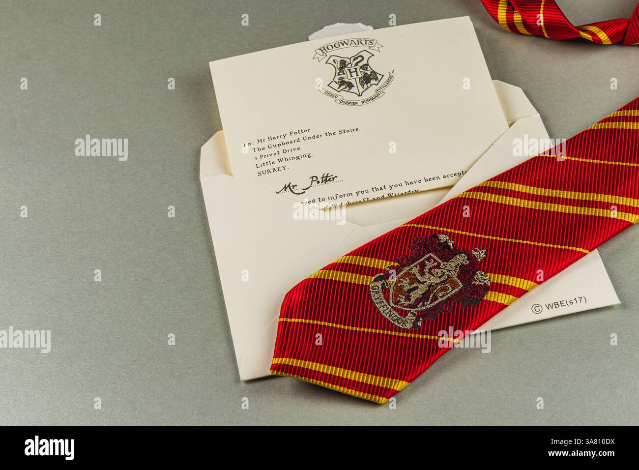 25.03.25 Lviv Ukraine A Hogwarts acceptance letter rests inside an ...