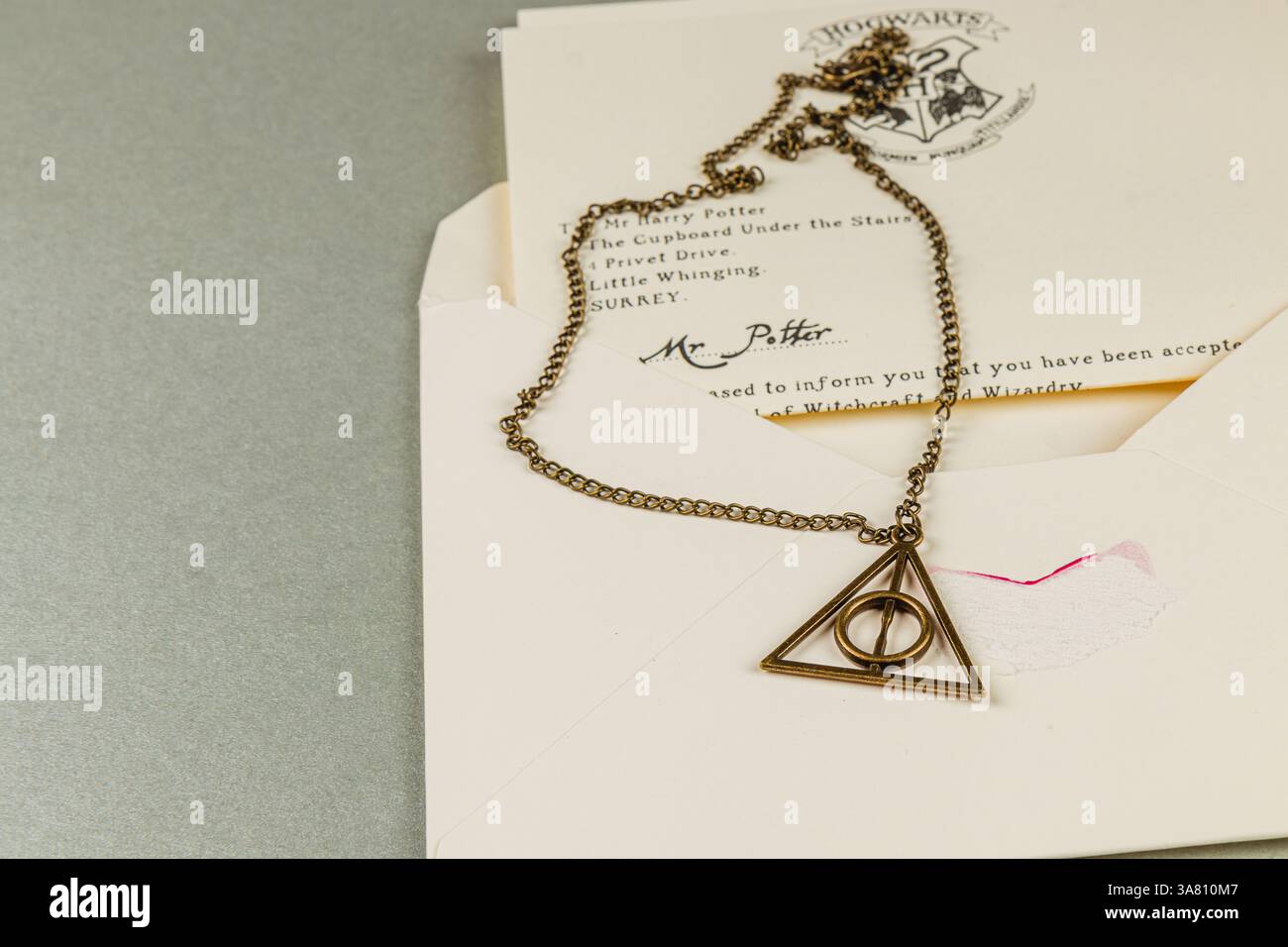 25.03.25 Lviv Ukraine A locket in the shape of the Deathly Hallows ...
