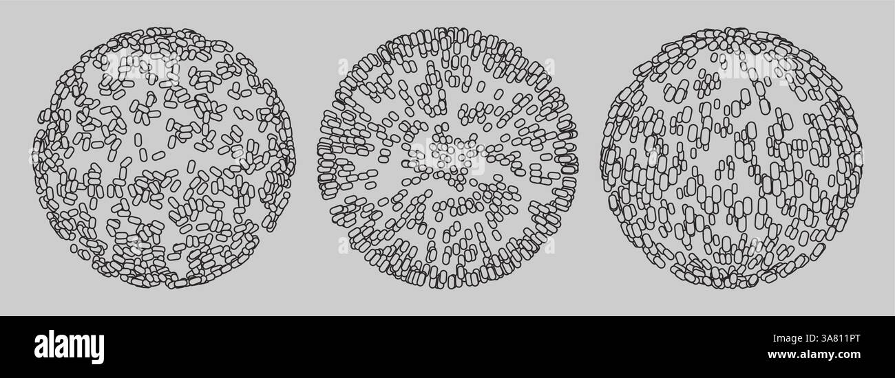 Sphere formed by many ellips. Illustration for science, education or ...