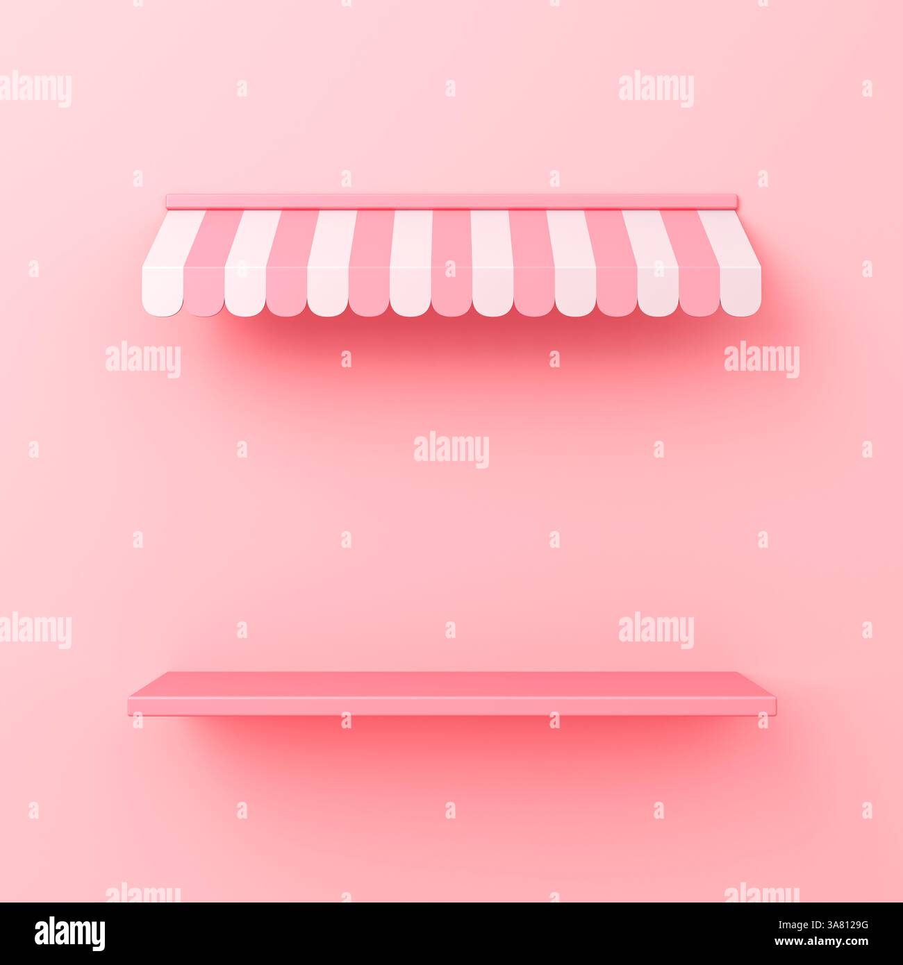 Blank pink kiosk exhibition booth shop store product display shelf or ...