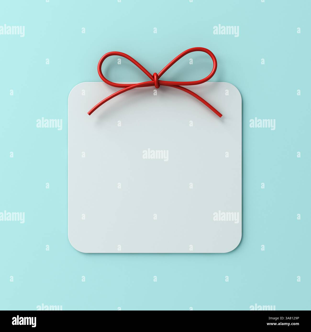Blank cute white rounded square sign template or empty white present ...