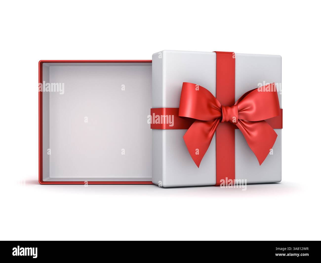 Blank white gift box product display showcase mock up stand open or top ...