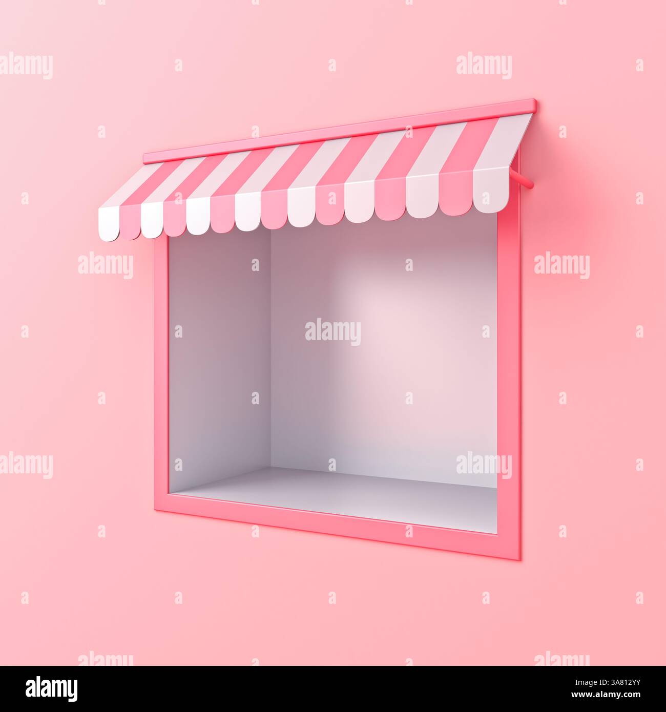 Perspective view blank box shelf niche exhibition booth store showcase ...