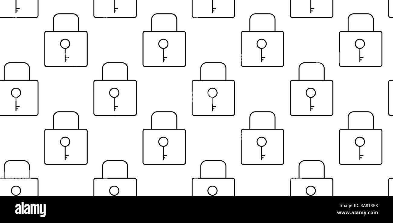 Repeating pattern of simple locks on a white background showcasing a ...