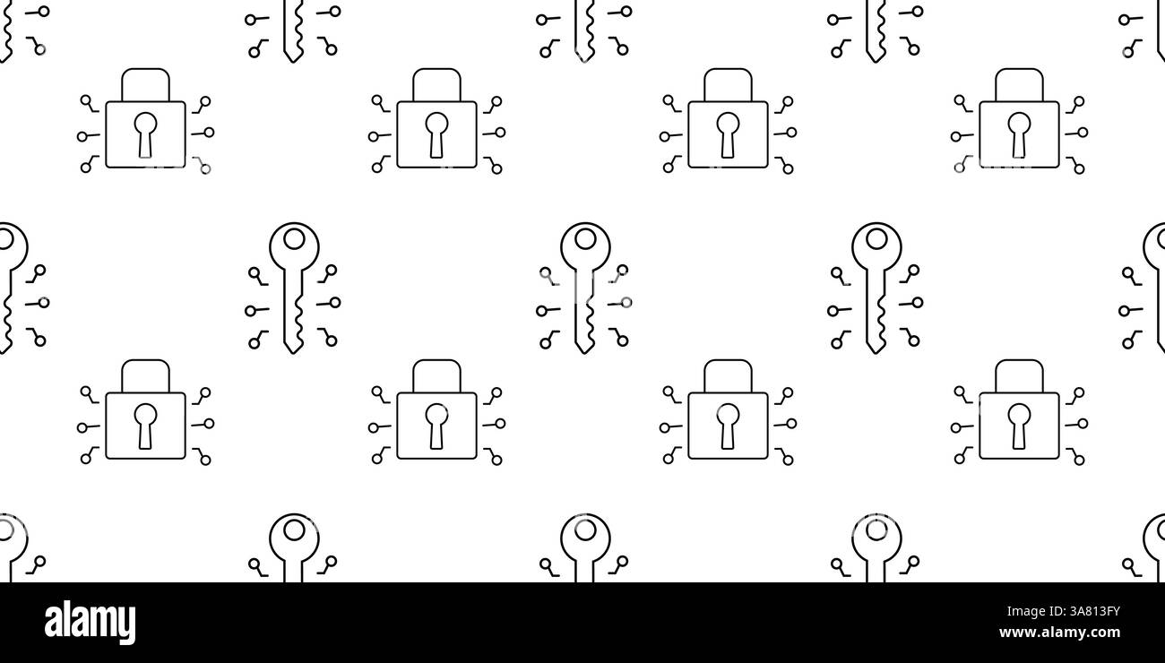 Technology background featuring locks and keys in a repeated pattern ...