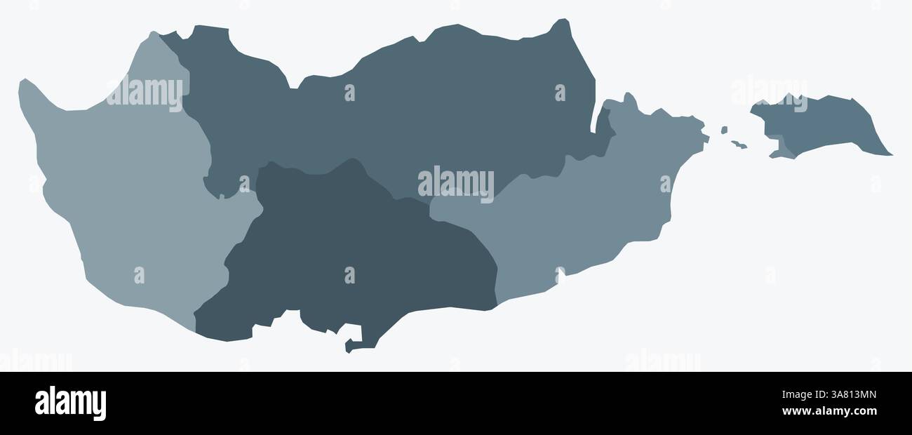 Map of Cyprus with regions. Just a simple country border map with ...