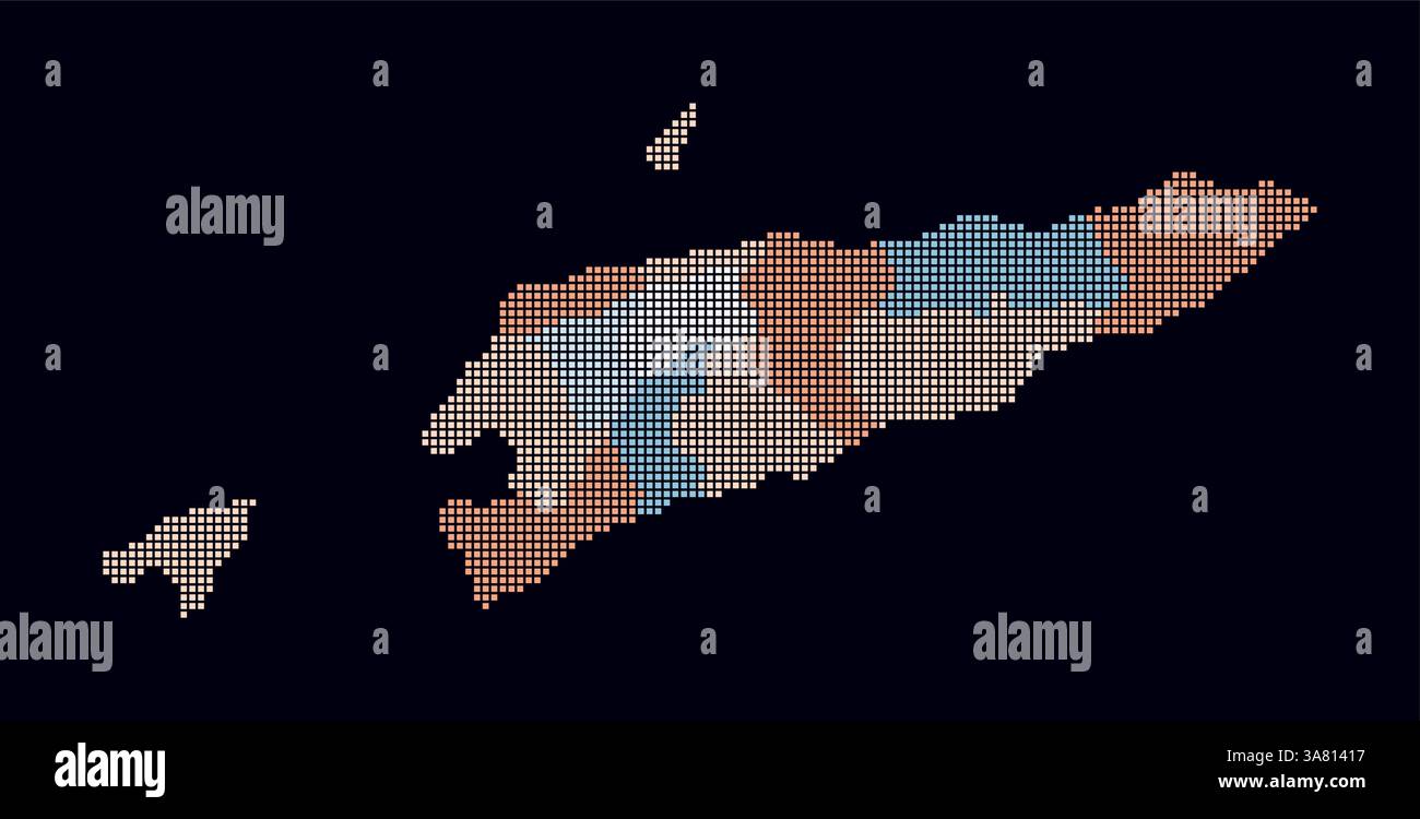Timor-Leste dotted map. Digital style map of the country on dark ...