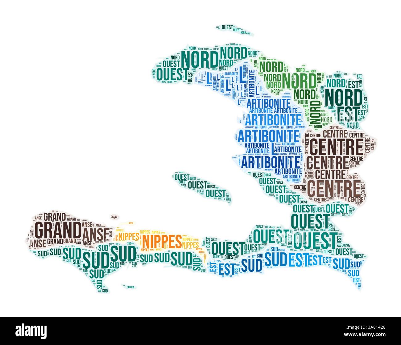Haiti region word cloud. Country shape design. Haiti colored ...