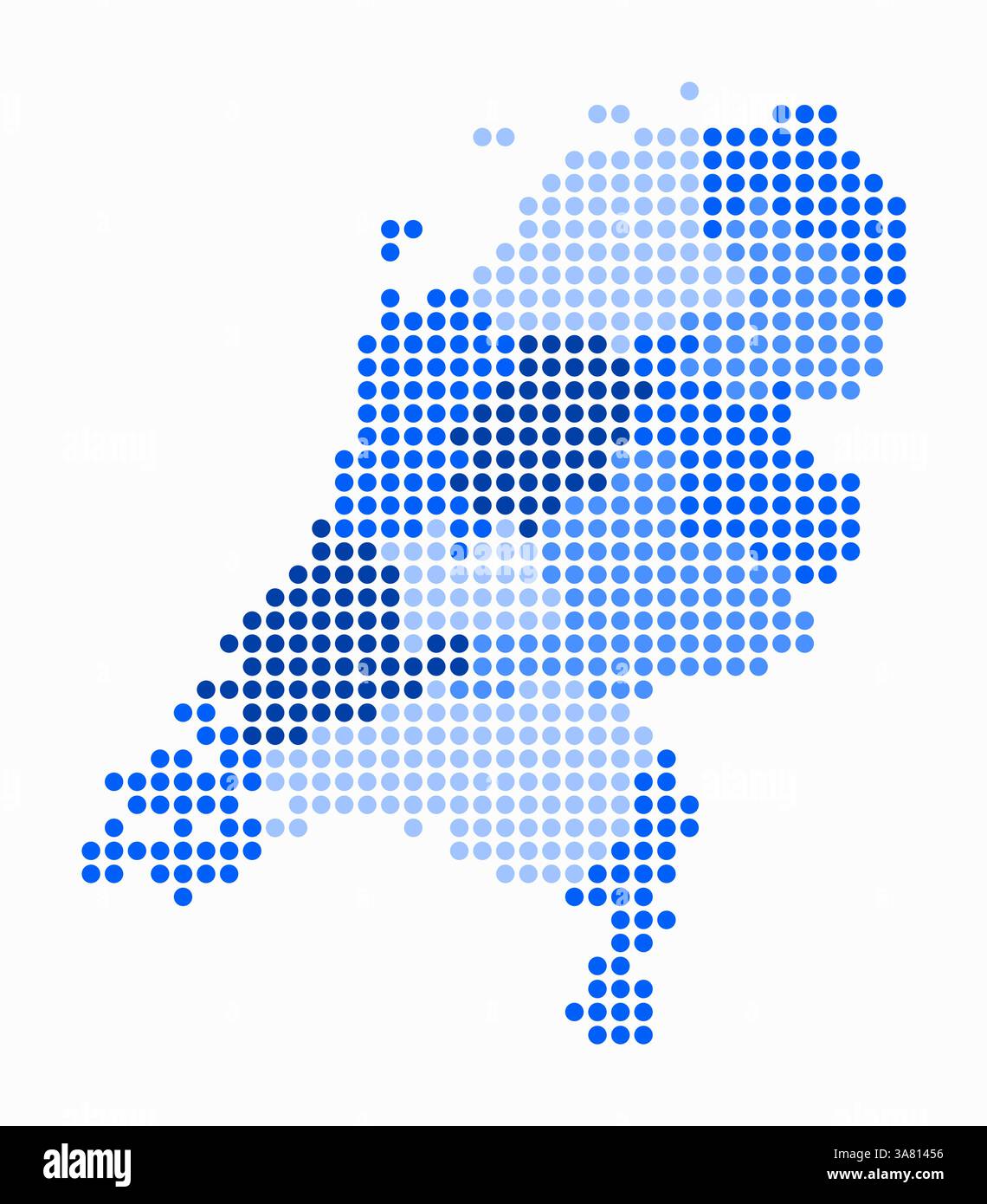 Netherlands dotted map. Digital style map of the country on white ...