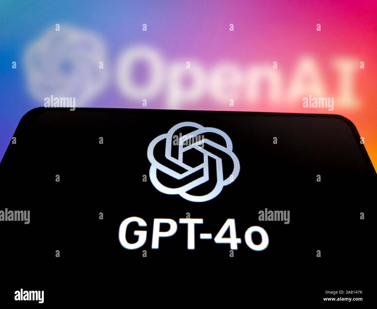 SUQIAN, CHINA - MARCH 28, 2025 - An illustration shows the GPT-4o LOGO ...