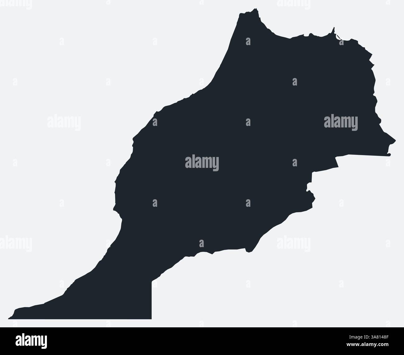 Morocco map. Just a simple border map. Shape of the country. Flat blank ...