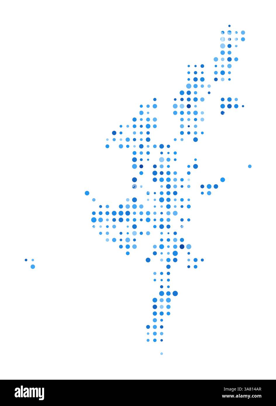 Mainland Dot Map. Island Digital Style Shape. Mainland vector image ...