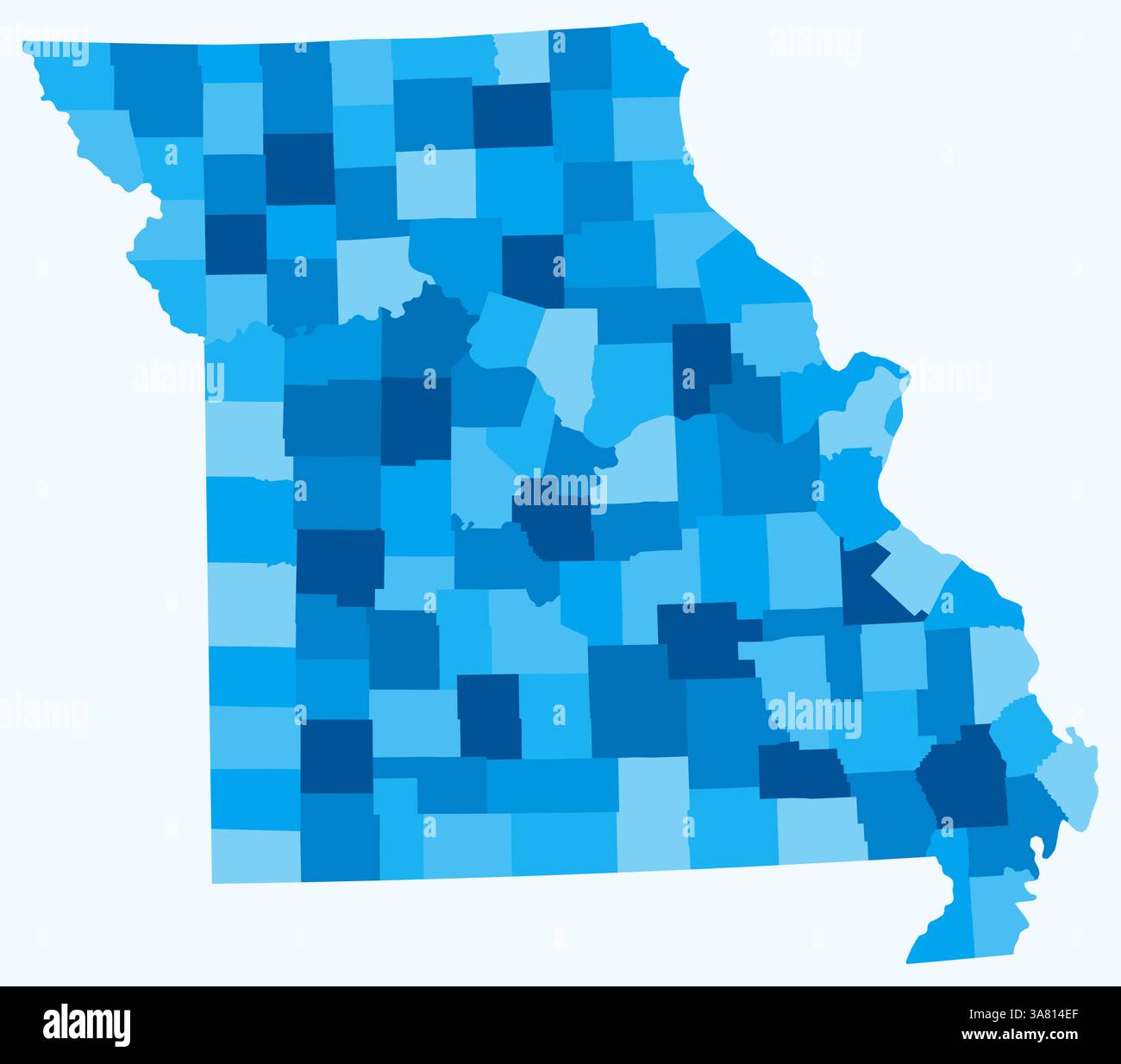 Map of Missouri with counties. Just a simple state border map with ...