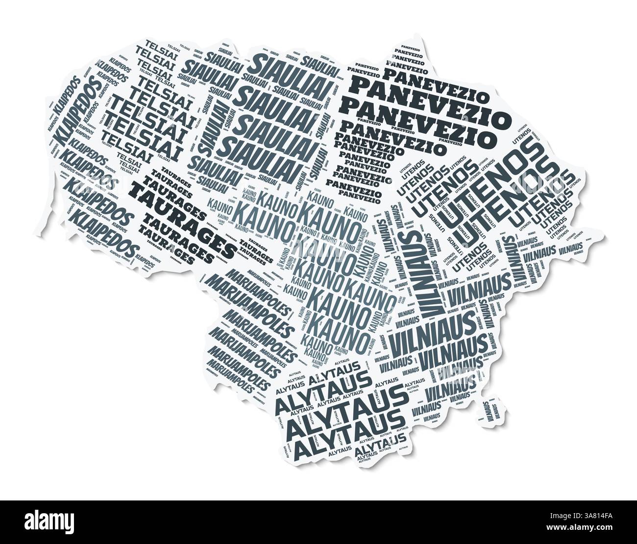 Map lithuania in europe Stock Vector Images - Alamy