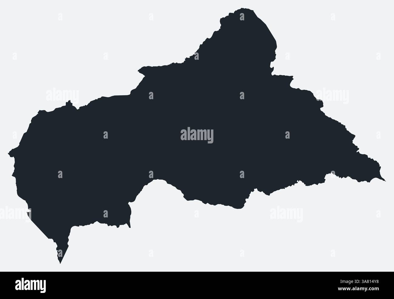 Central African Republic map. Just a simple border map. Shape of the ...