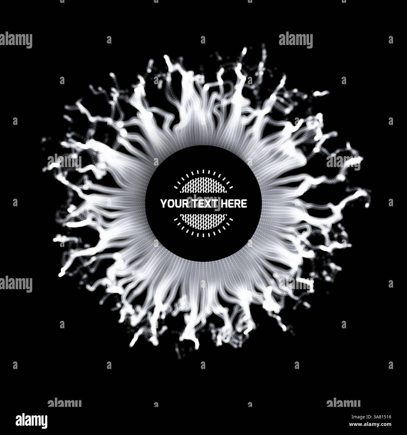 Array with dynamic particles. 3d technology style. Abstract background ...