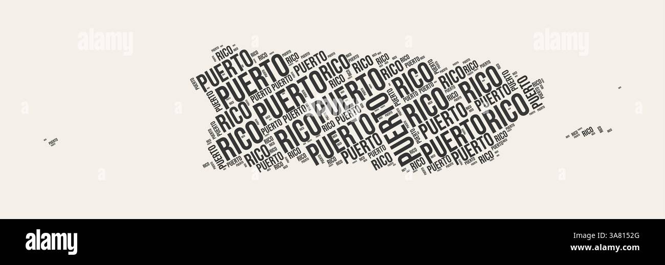 Puerto Rico Word Cloud. Country with regions division. Puerto Rico ...
