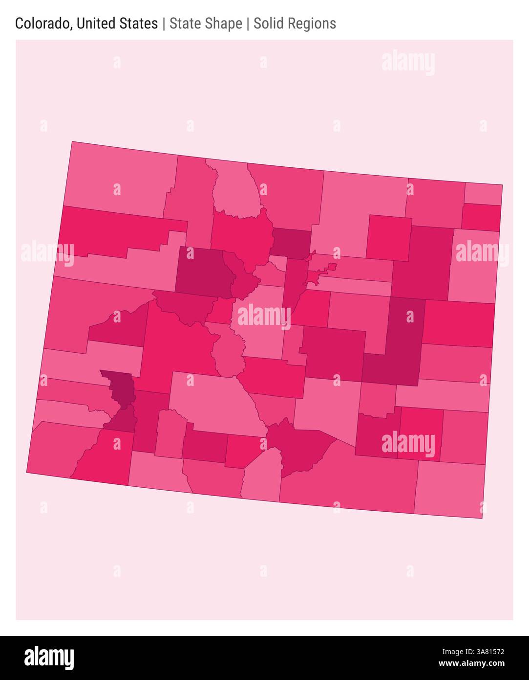 Colorado, United States. Simple vector map. State shape. Solid Regions ...