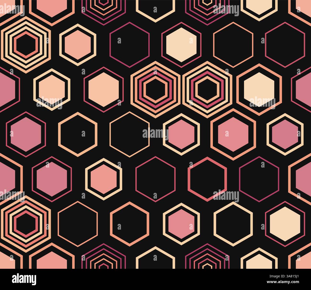 Honeycomb hexagon cells background. Geometric shapes of varied style and color. Large hexagon ...