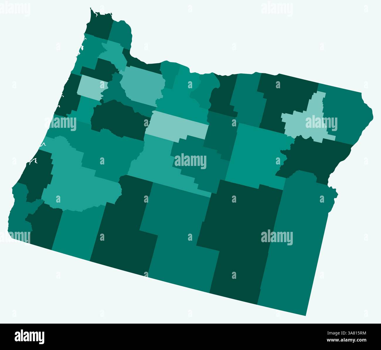 Map of Oregon with counties. Just a simple state border map with county ...