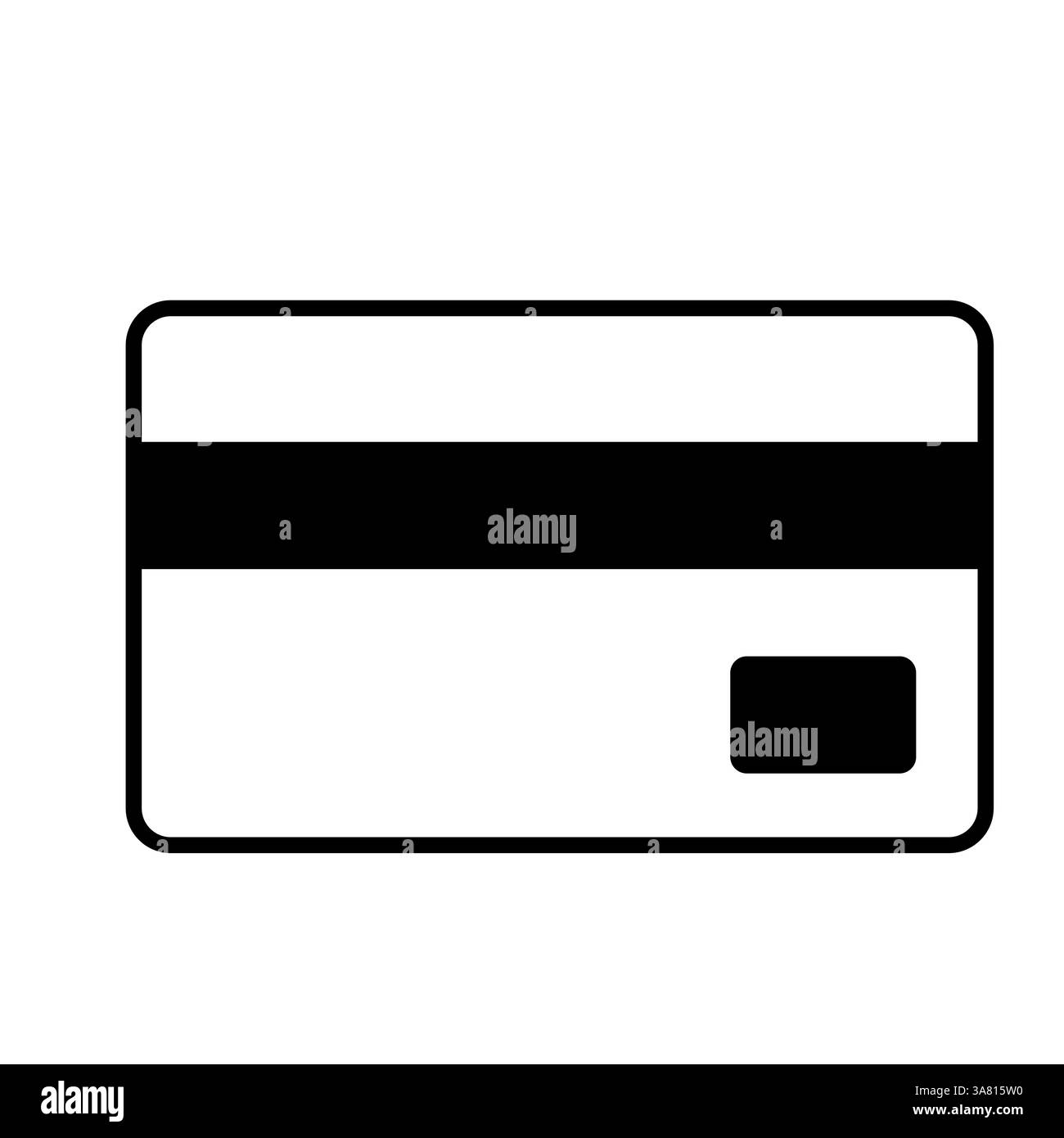Minimalist credit card icon with black stripe and chip design Stock ...