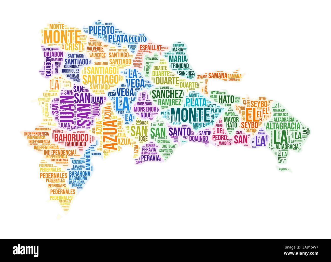 Dominican Republic region word cloud. Country shape design. Dominican ...