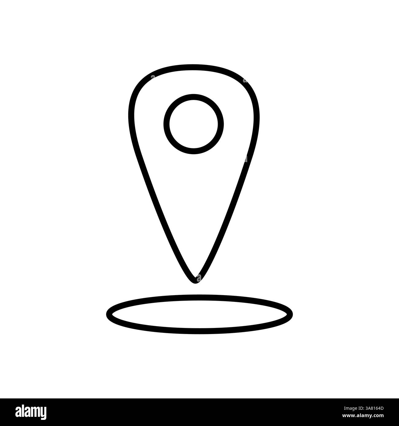 Simple location pin icon on white background Stock Vector Image & Art ...